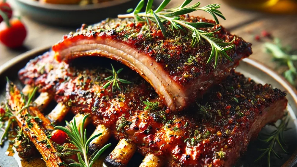 Coaste de Porc la Grătar cu Rozmarin și Cimbru – Savor Shop